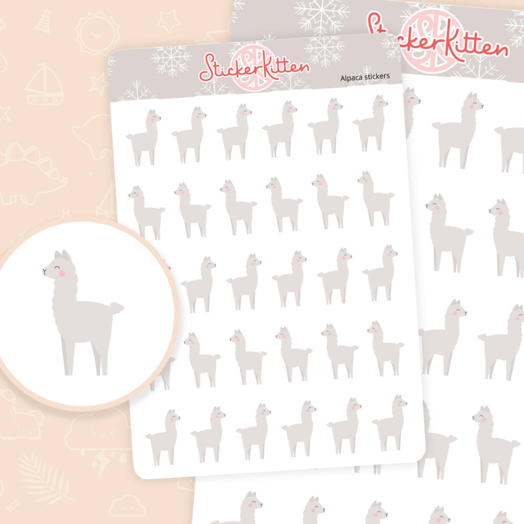 Alpaca Stickers | Cute Llama Planner & Journal Stickers