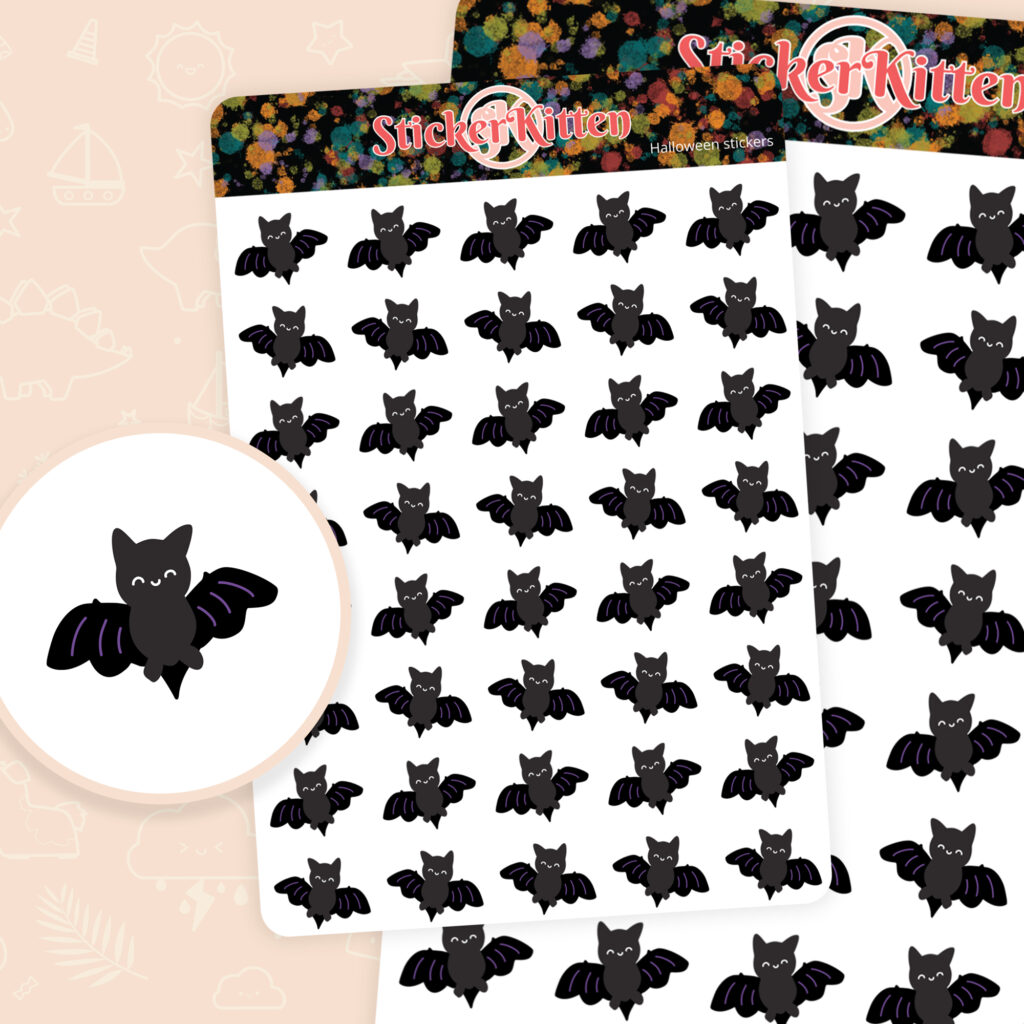 Bat Stickers | Cute Halloween Planner & Journal Stickers