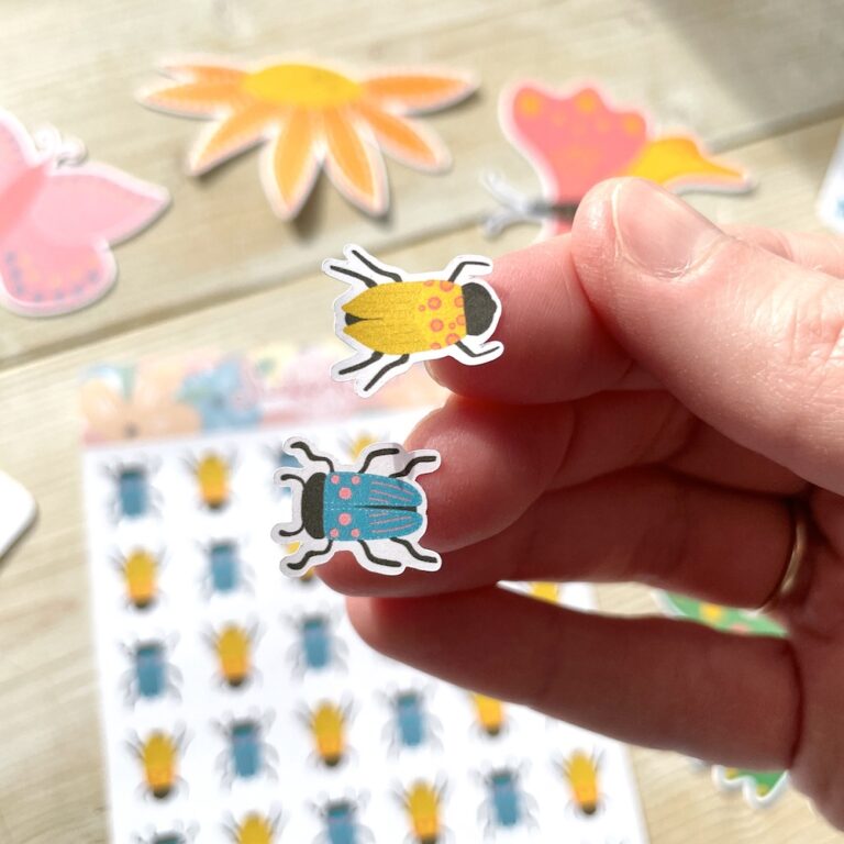 Beetle Stickers | Cute Bug Planner Stickers | StickerKitten UK