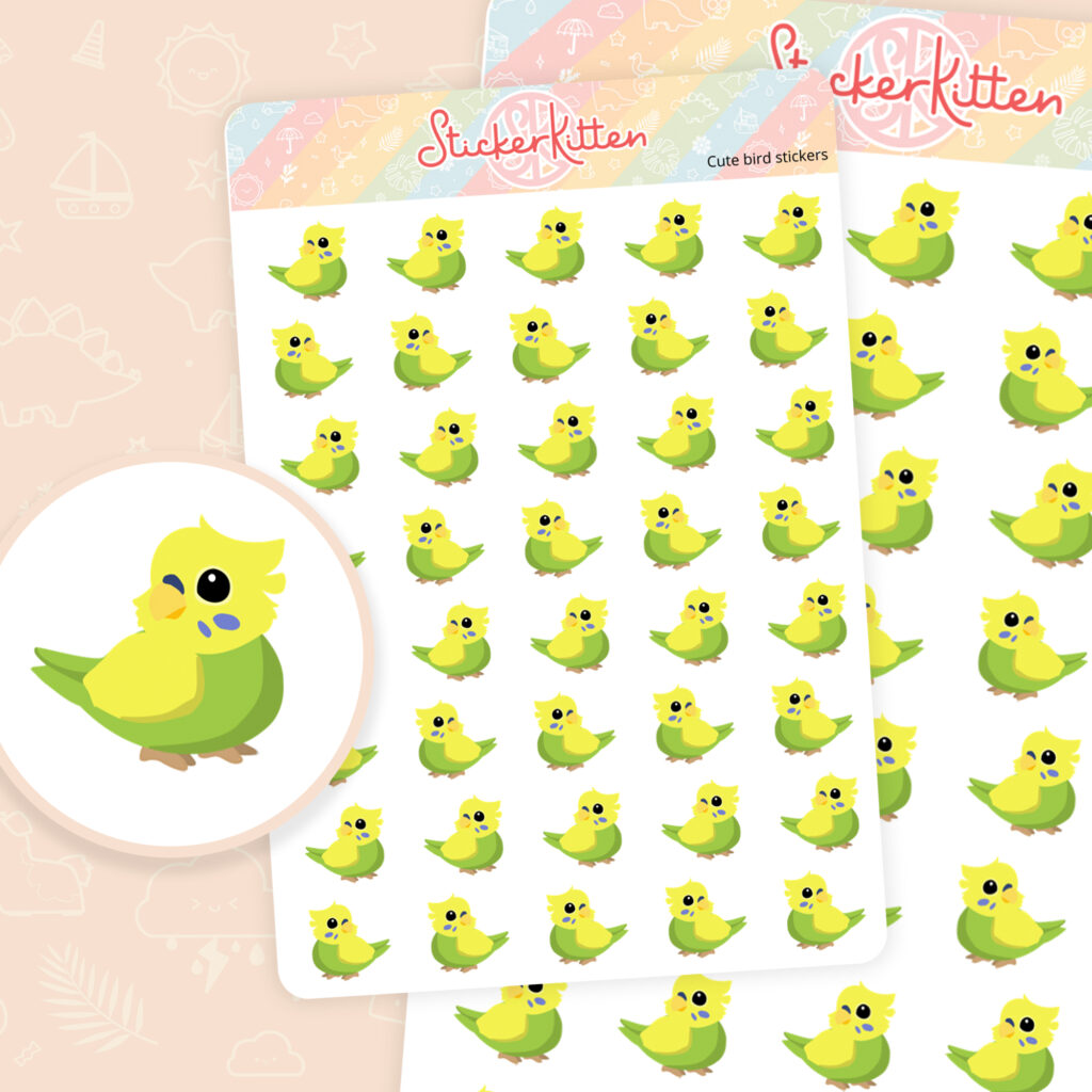 Budgie Stickers | Cute Pet Bird Planner & Journal Stickers UK