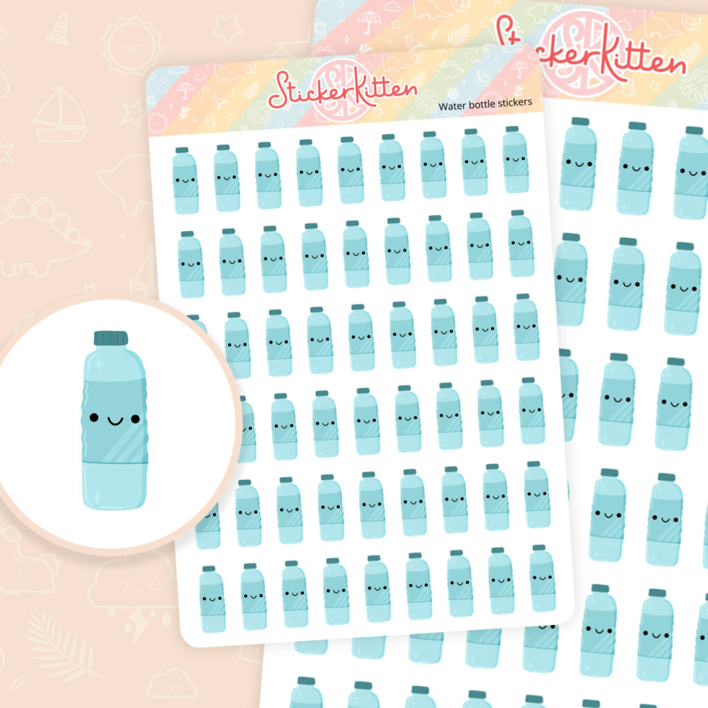 Water Bottle Stickers | Cute Planner and Journal Stickers UK