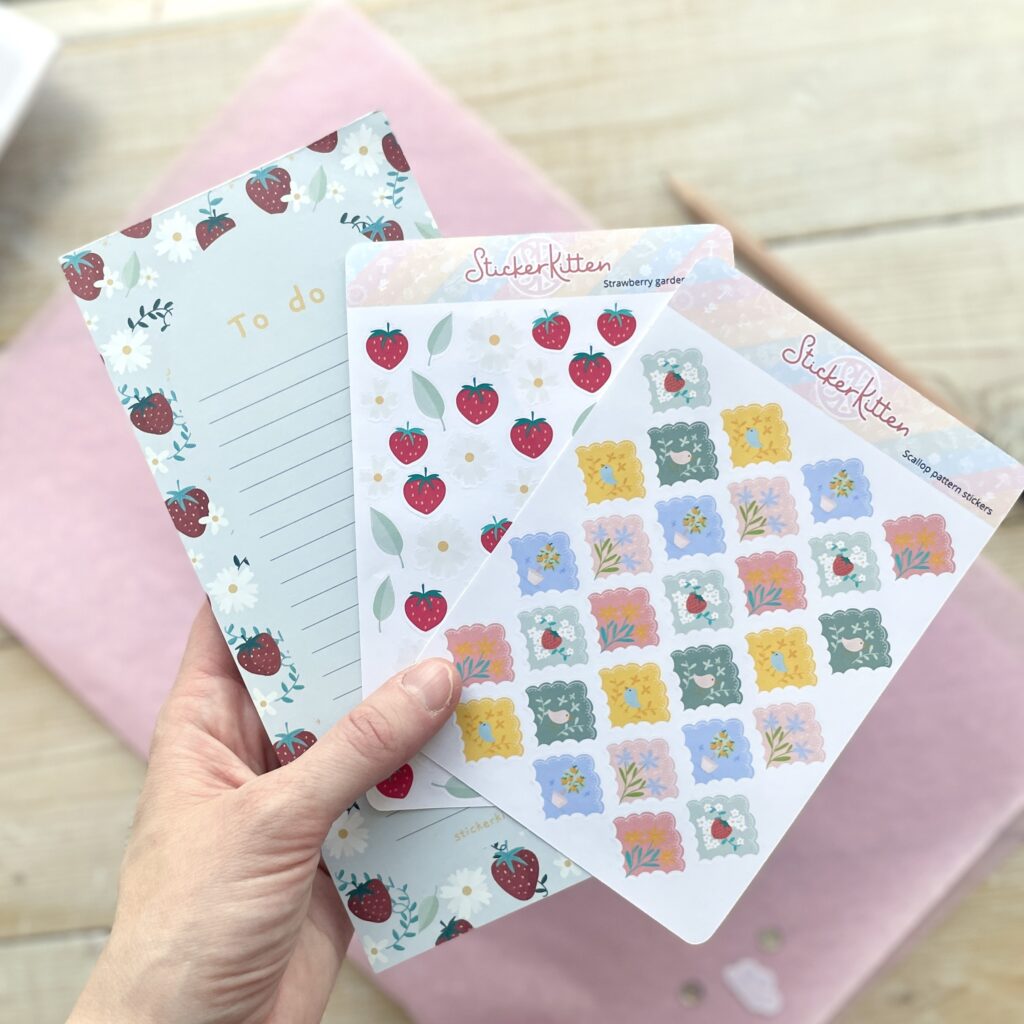 Strawberry Notepad Gift Set | Cute Illustrated Stationery Gifts UK