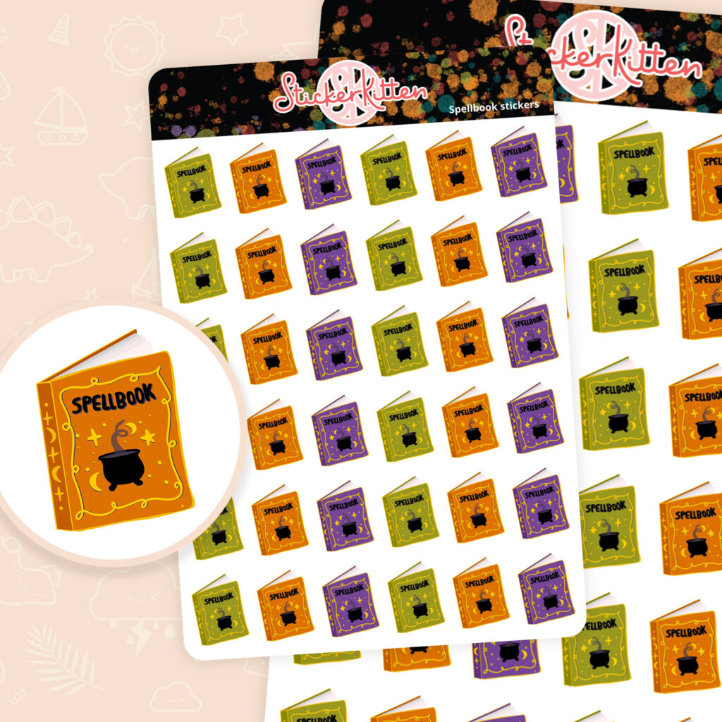 Spellbook Stickers | Cute Halloween Planner and Journal Stickers